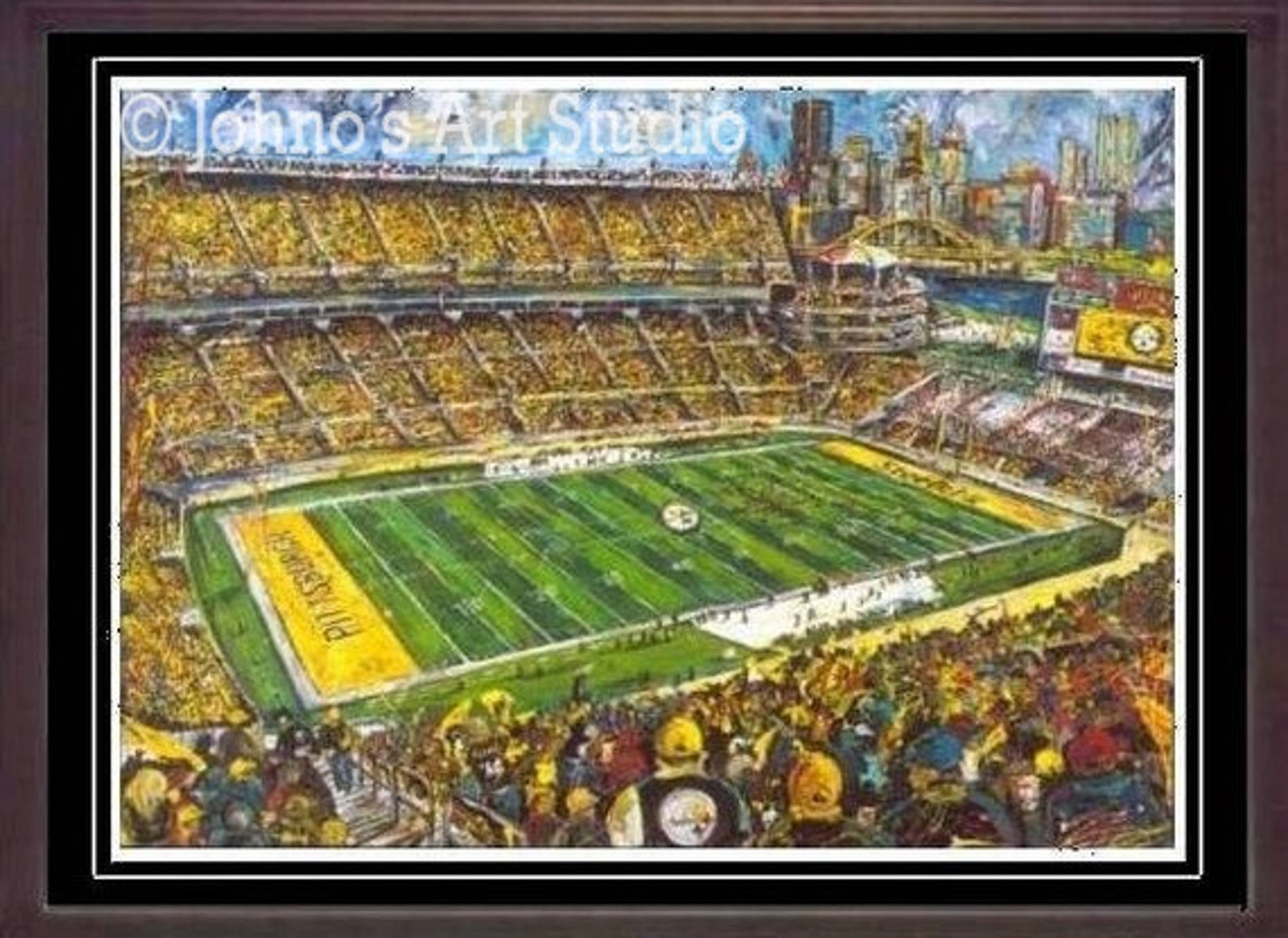 Pittsburgh Steelers Football Painting, Sports Art, Man Cave, Heinz ...