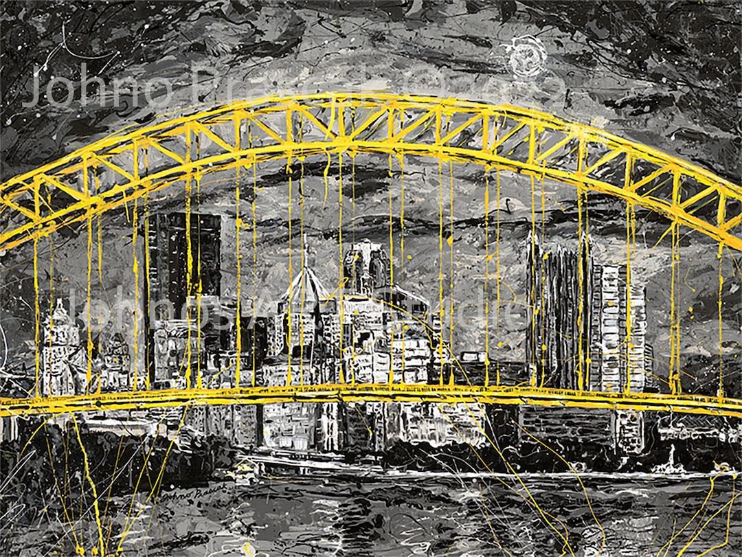 Pittsburgh Skyline Art, Pittsburgh Wall Art, Pittsburgh Bridges, Bridge ...