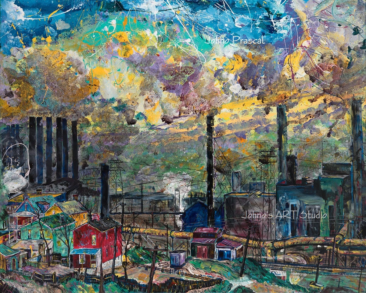 Steel Mill Wall Art, Corporate Wall Art, Man Cave Wall Art, Pittsburgh ...