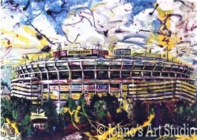 Three Rivers Stadium Pittsburgh Sports Art Stadium Art Man - Etsy