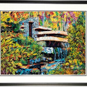 Fallingwater Art, Fallingwater Print, Fallingwater Wall Art, Frank ...