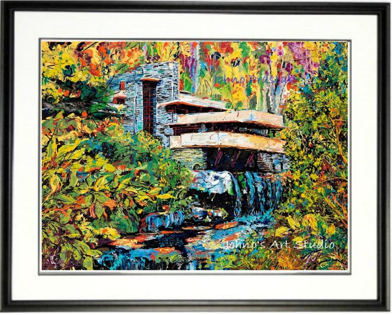 Fallingwater Art, Fallingwater Print, Fallingwater Wall Art, Frank ...