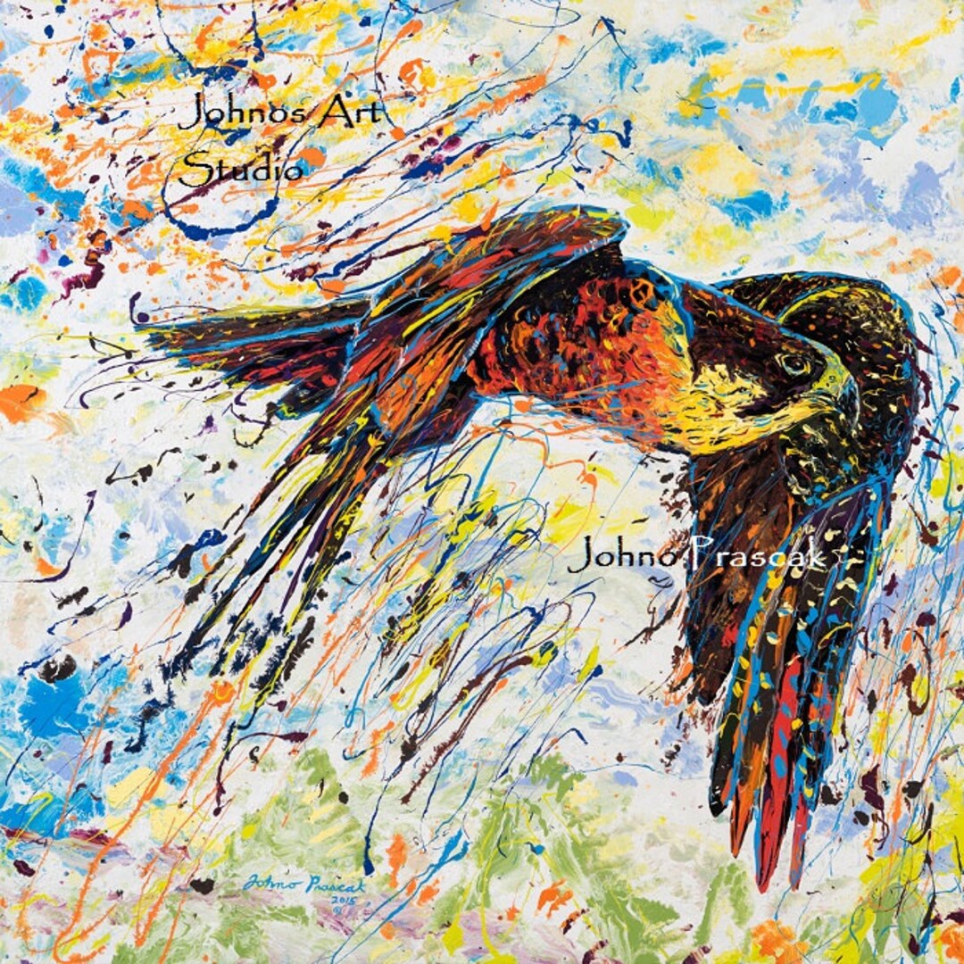 Raptor Art, Bird Wall Art, Man Cave Art, Peregrine Falcon Art ...