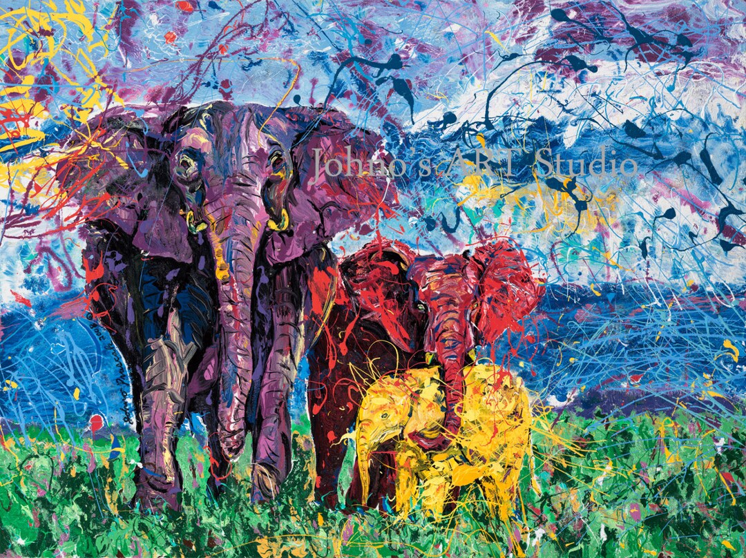 Elephant Art, Endangered Species, Animal Wall Art, Wildlife Art ...
