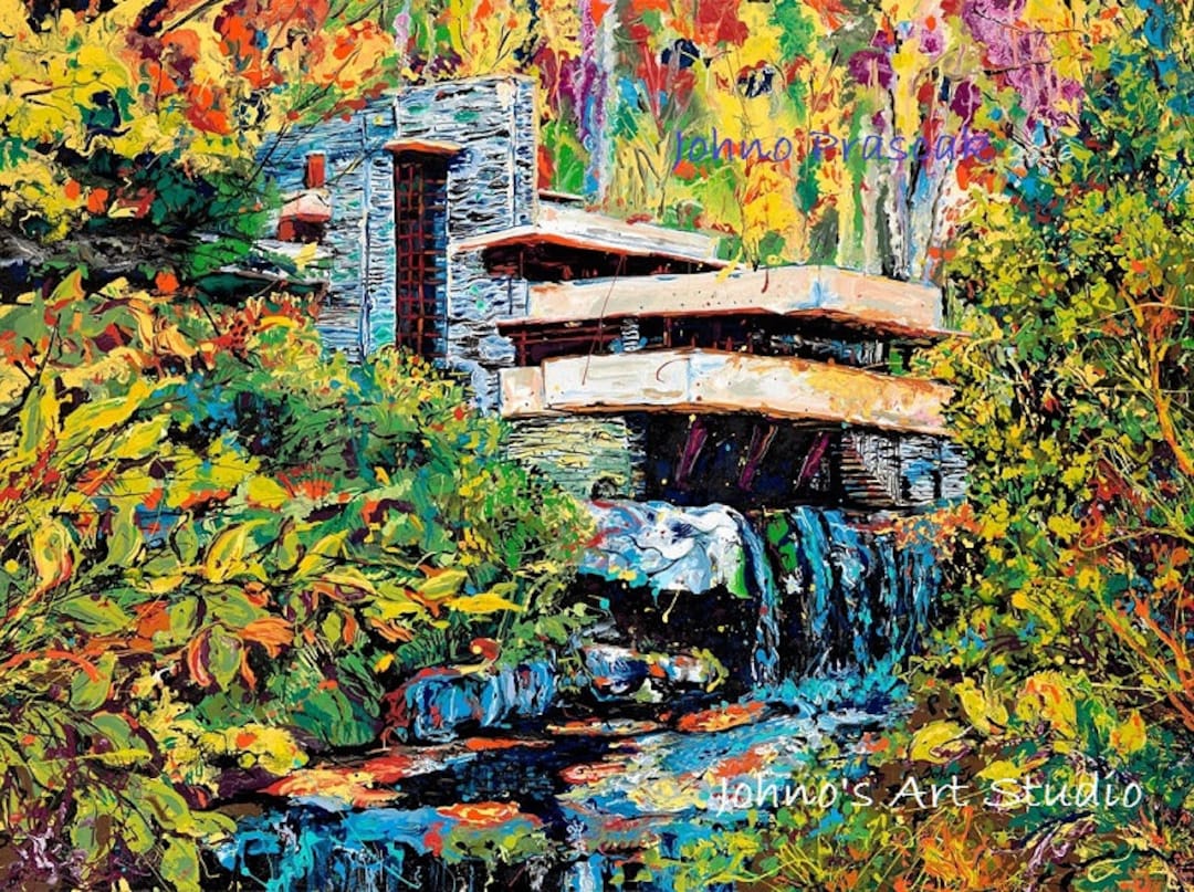 Fallingwater Art, Fallingwater Print, Fallingwater Wall Art, Frank ...