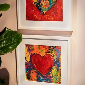 Heart Art, Love, Red Heart, Modern Wall Art, Lovers Art, Sweetheart ...