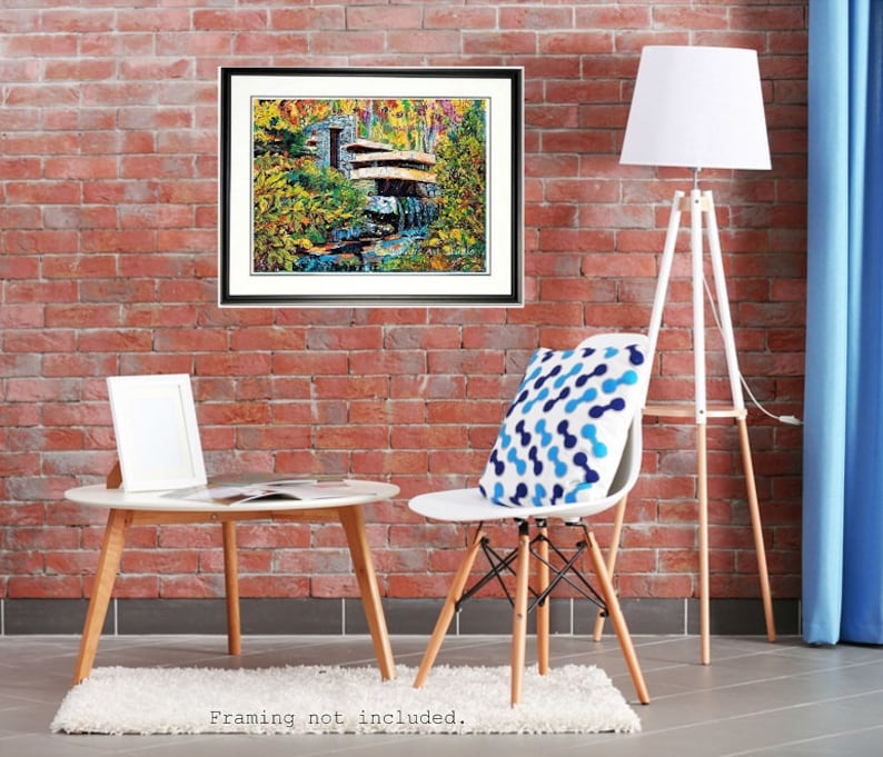 Fallingwater Art, Fallingwater Print, Fallingwater Wall Art, Frank ...
