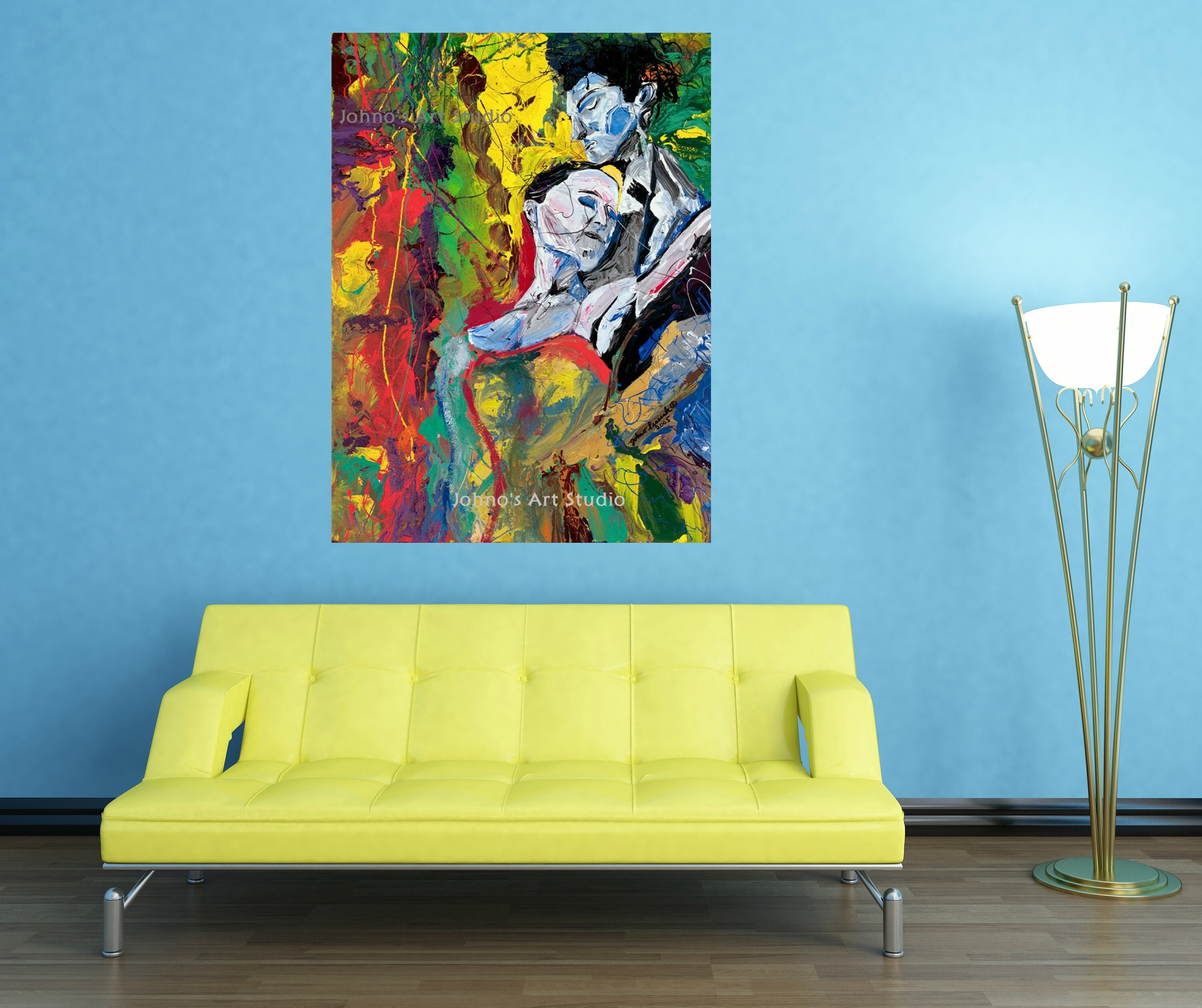 Lovers Art Man And Woman Lovers Embrace Sexy Wall Art Etsy