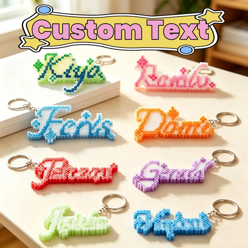 Perler Bead Keychain - Etsy