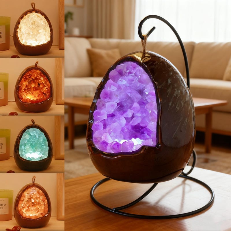 Crystal Cluster Led Lamp - Etsy