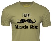 Free Mustache Rides Funny T-shirt Humor Tee Shirt Fun Tshirt - Etsy