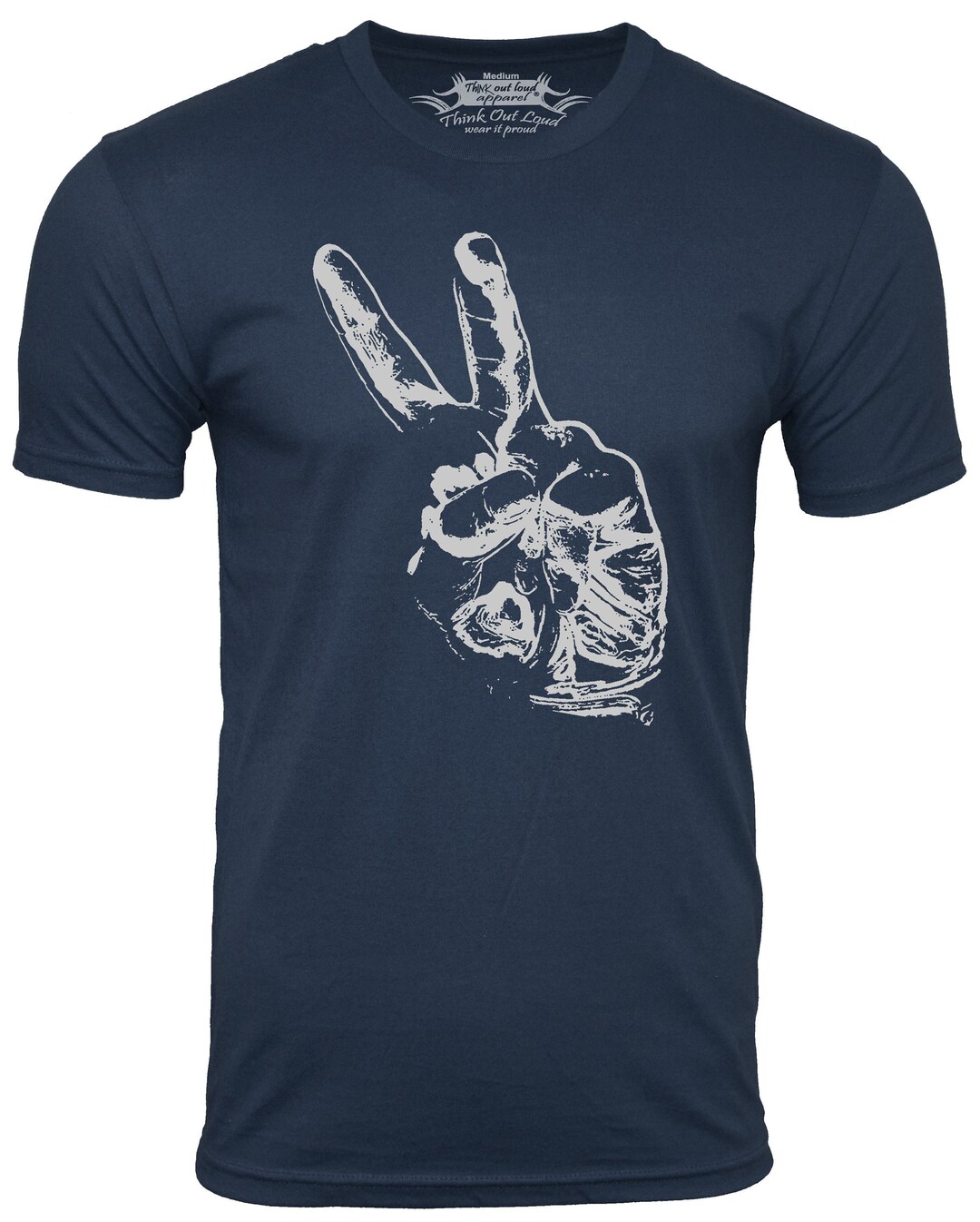 Peace Out Hand Sign T-shirt Artistic Design Graphic Tee Pacifist Gift ...