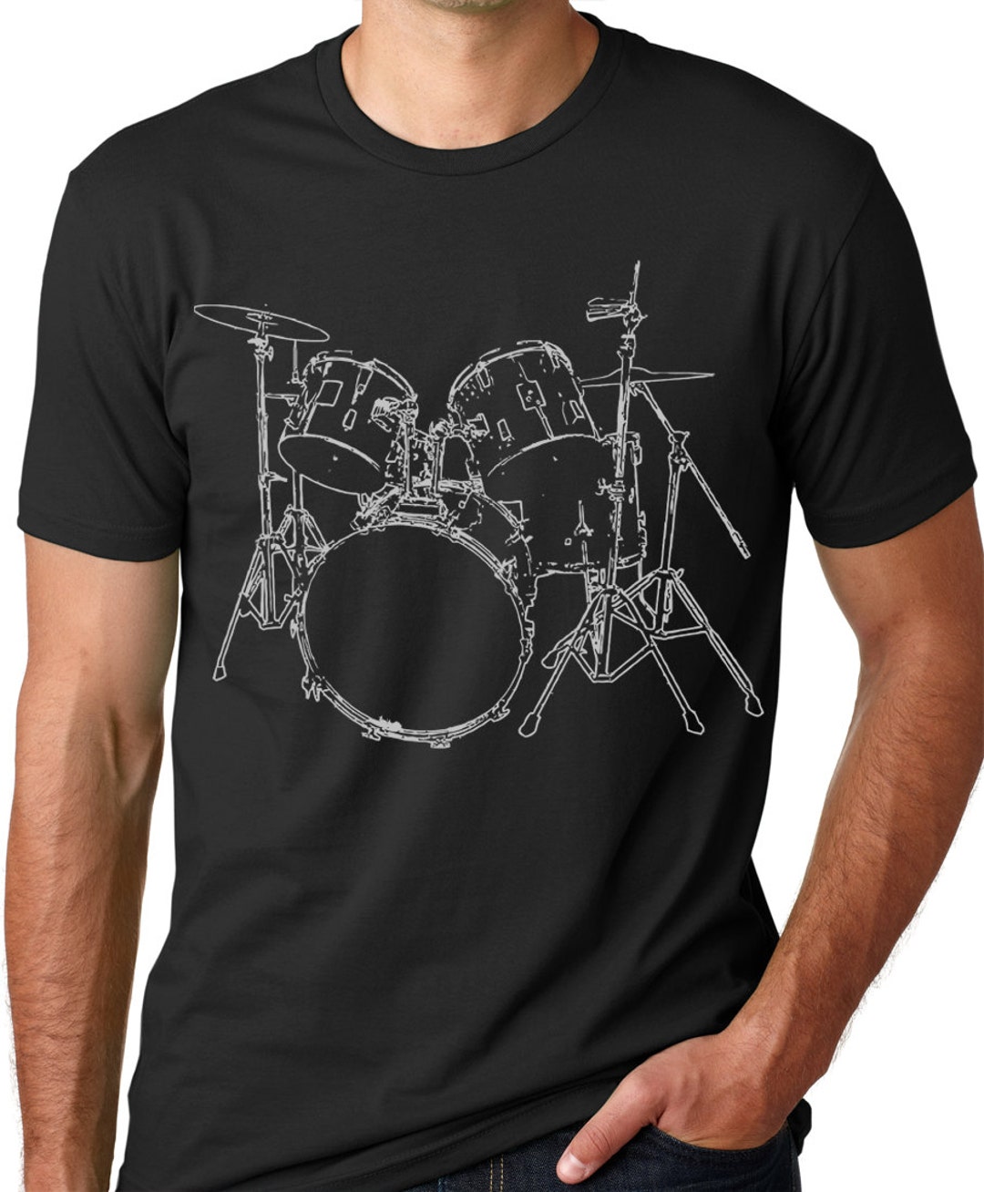 Think Out Loud Apparel Drums T-shirt Artistic Design Drummer Tee Cool ...