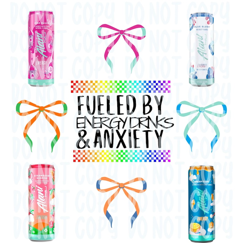Fueled by Energy Drinks and Anxiety PNG - Etsy