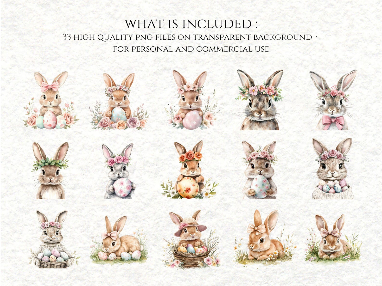 Easter Bunny Clipart, Watercolor Bunny Girl Clipart, Junk Journal ...