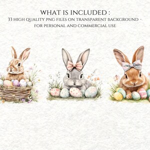 Easter Bunny Clipart, Watercolor Bunny Girl Clipart, Junk Journal ...