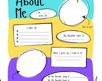 All About Me Worksheet - Etsy