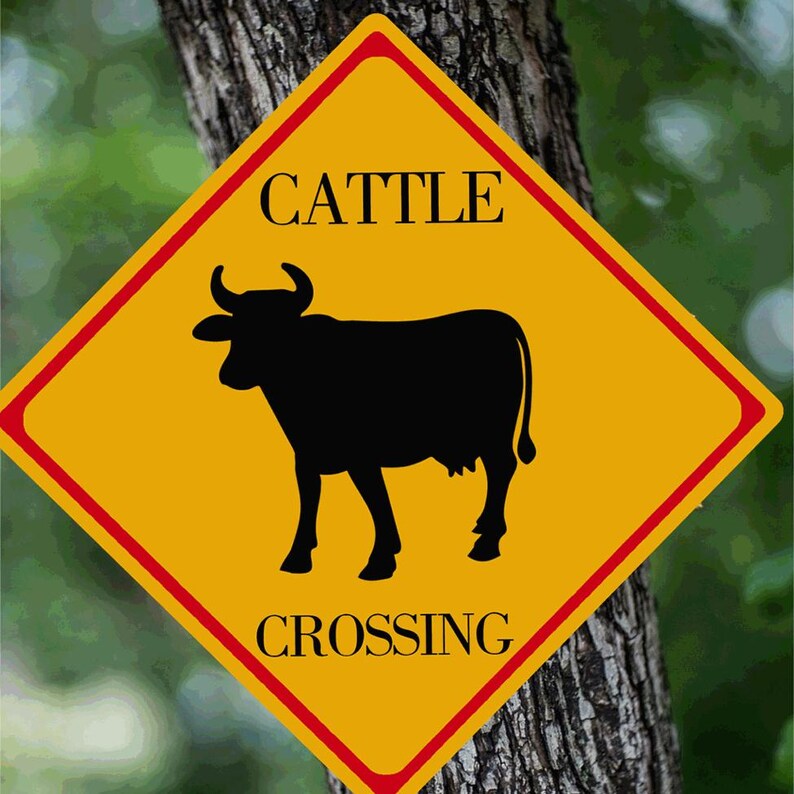 Cow Crossing Sign , Cattle Caution Sign ,cow Farmer Sign - Etsy