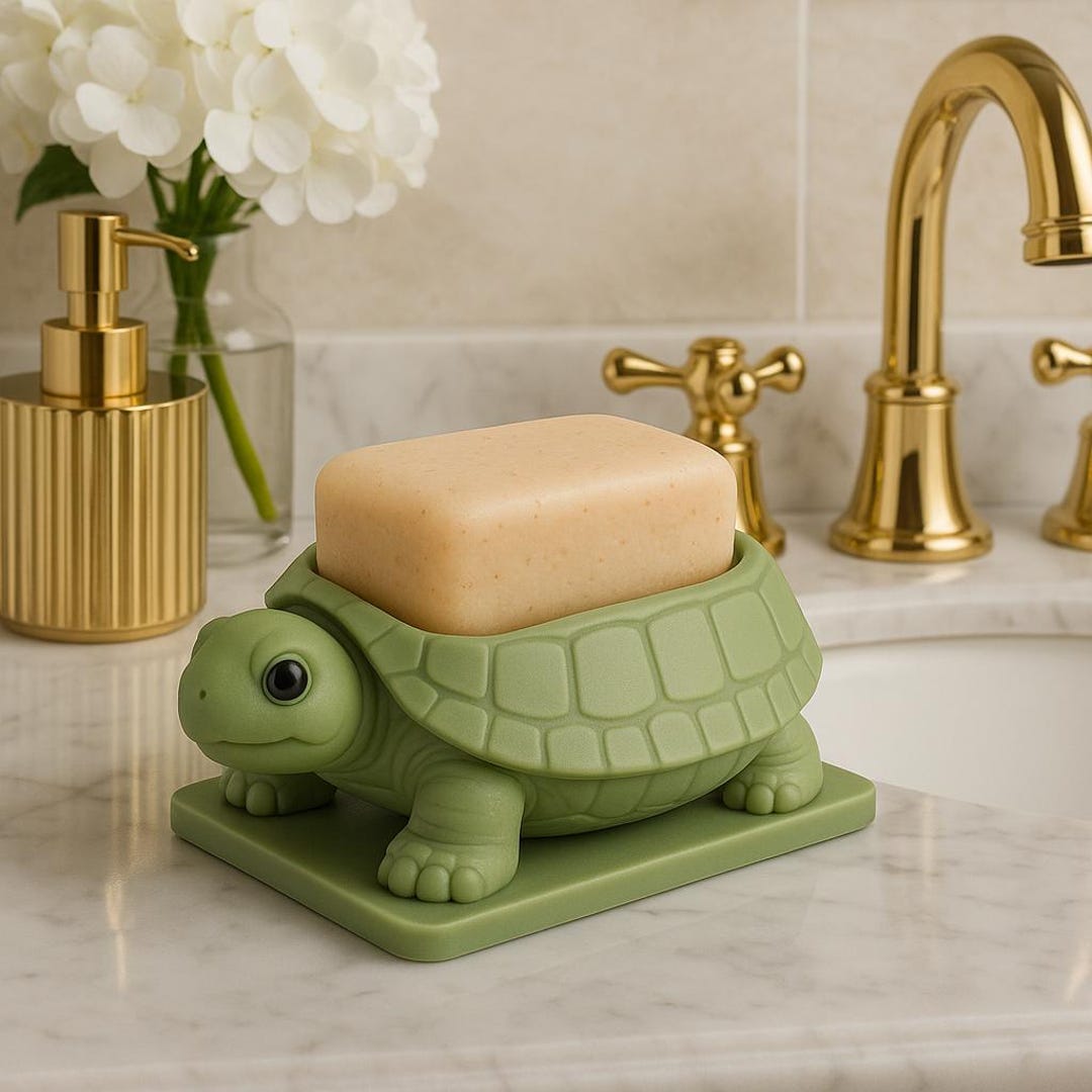 Turtle Soap Holder – Cute Bar Soap Tray for Bathroom or Kitchen – Eco ...