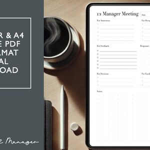 Manager 1:1 Meeting Prep Template | Digital Download | Organize Your ...