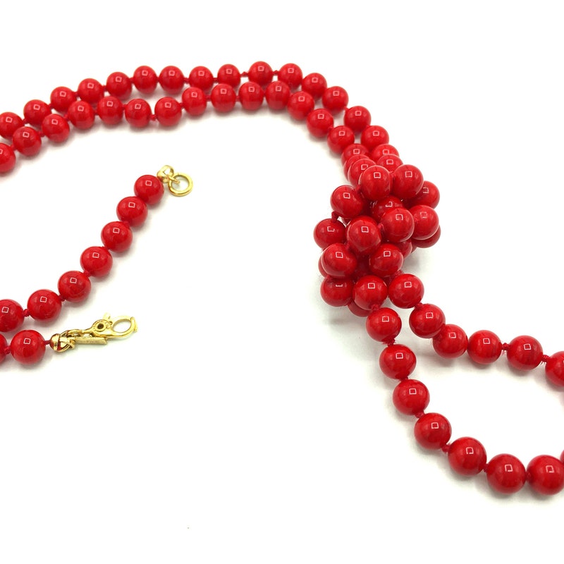Red Bead Necklace - Etsy
