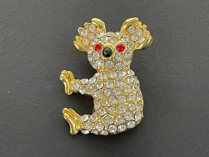 Rhinestone Koala Brooch for Women Vintage Jewelry Gold - Etsy