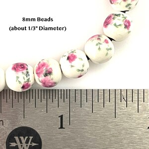 50 Pcs Red Rose Porcelain Beads for Jewelry Making, 6mm 8mm 10mm 12mm ...