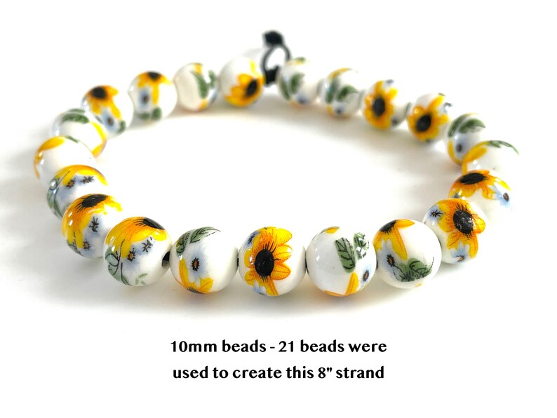 50 Pcs Sunflower Porcelain Beads for Jewelry Making 6mm 8mm - Etsy