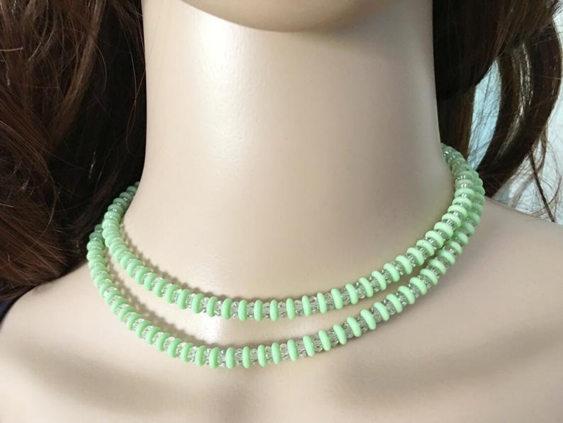 60s Glass Beaded Necklace for Women 1960s Vintage Jewelry - Etsy Denmark