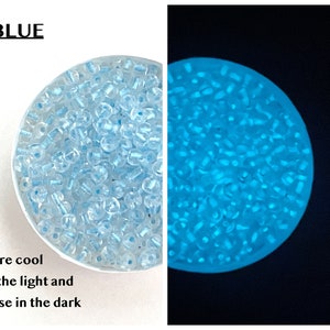 10 Gr Glow in the Dark Seed Beads for Jewelry Making, 3mm Color Lined ...
