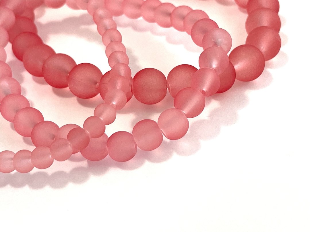 50 Pcs Frosted Pink Beads for Jewelry Making, Watermelon Cultured Sea ...