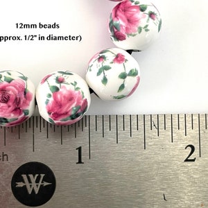 50 Pcs Red Rose Porcelain Beads for Jewelry Making, 6mm 8mm 10mm 12mm ...