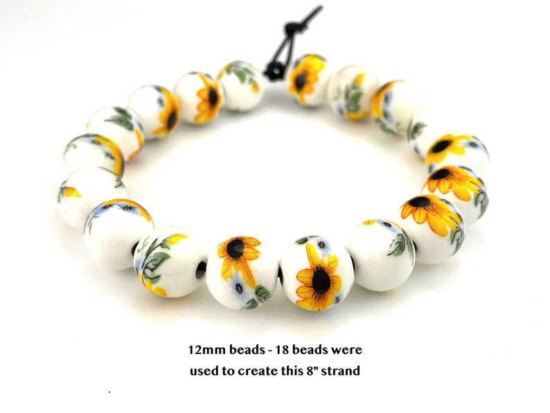 50 Pcs Sunflower Porcelain Beads for Jewelry Making 6mm 8mm - Etsy