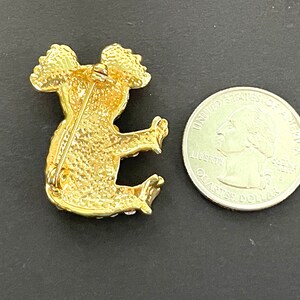 Rhinestone Koala Brooch for Women, Vintage Jewelry, Gold Figural Pavé ...