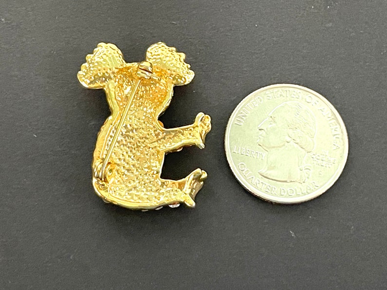 Rhinestone Koala Brooch for Women, Vintage Jewelry, Gold Figural Pavé ...