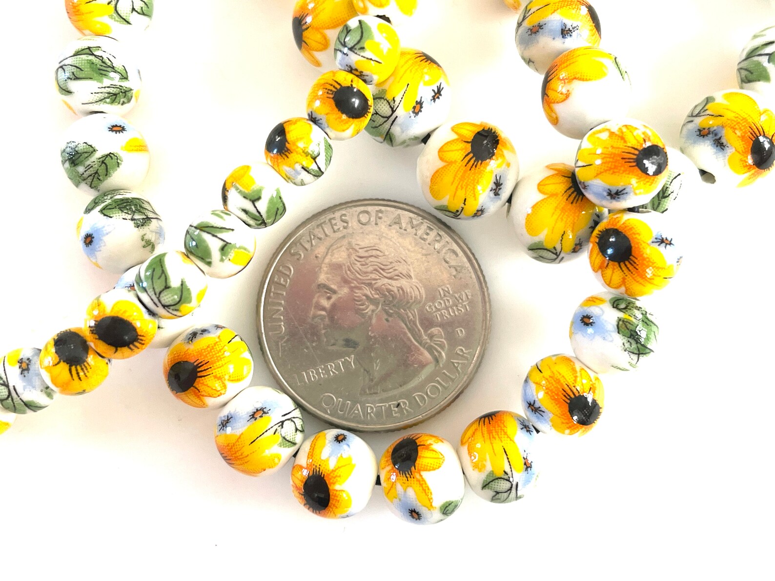 50 Pcs Sunflower Porcelain Beads for Jewelry Making 6mm 8mm - Etsy