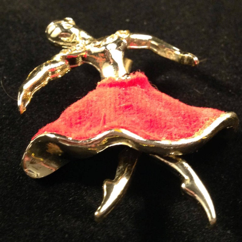 Ballerina Pin 50s Vintage Jewelry Rhinestone Jewelry Ballet | Etsy
