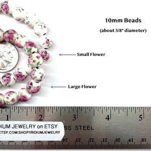 50 Pcs Red Rose Porcelain Beads for Jewelry Making, 6mm 8mm 10mm 12mm ...