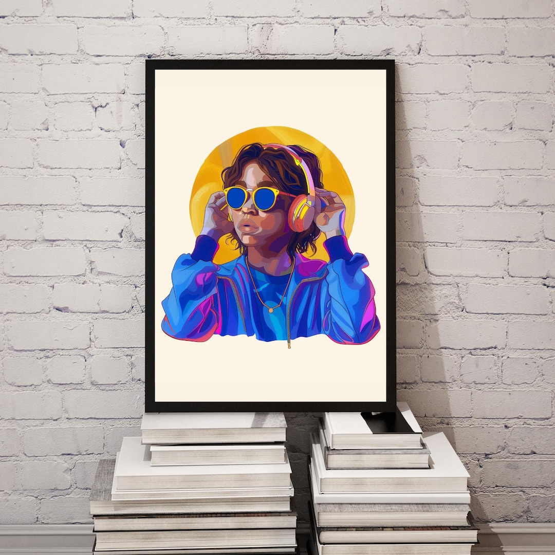 Retro Cool Guy Art Print - Digital Portrait Download, Tracksuit ...