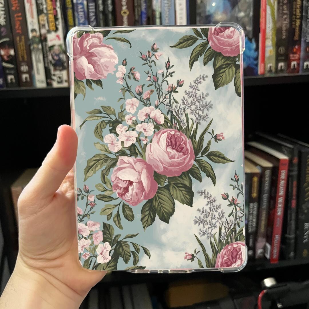 Vintage Floral Kindle Insert | Kindle Decoration | Clear Case Insert ...