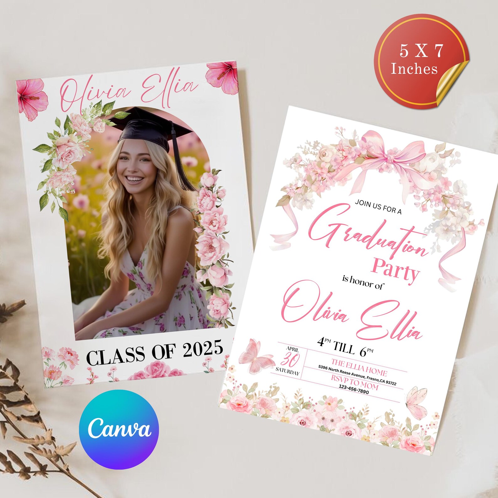 Wildflower Graduation Party Announcement Invitation, Graduation Party ...