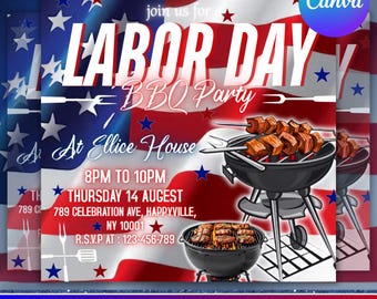 Labor Day Party Flyer Template, Labor Day Party Invitation Flyer, Labor ...