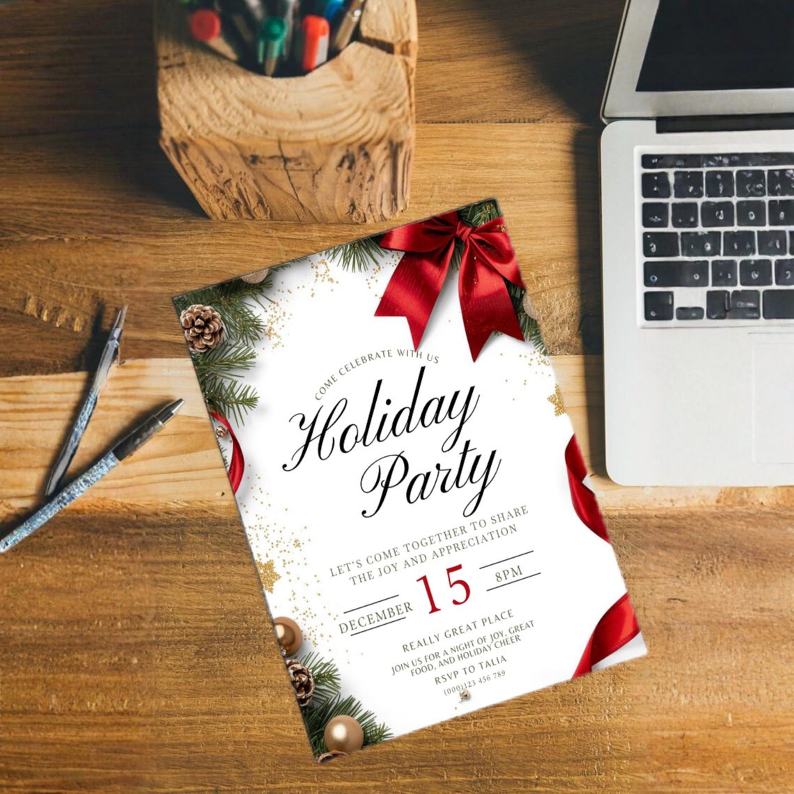 Work Holiday Party Invitation, Office Staff Appreciation Invitation ...