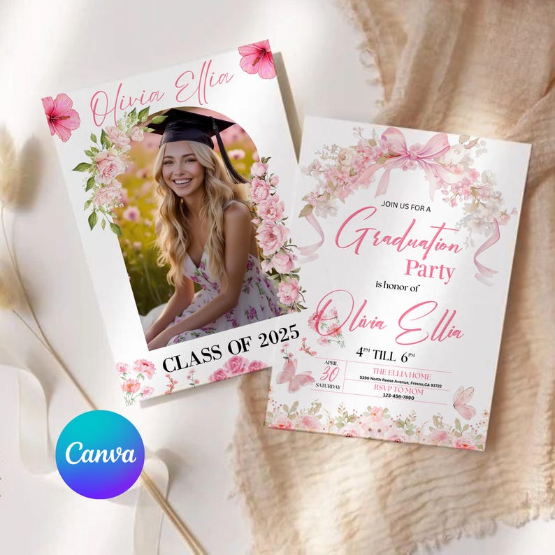 Wildflower Graduation Party Announcement Invitation, Graduation Party ...