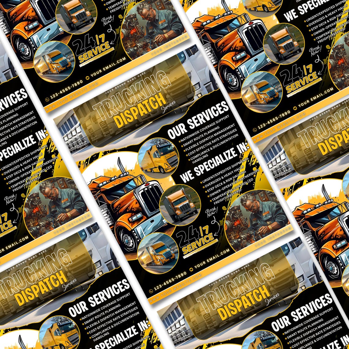 Trucking Dispatch Flyer, Editable Flyer, Freight Dispatch Service ...