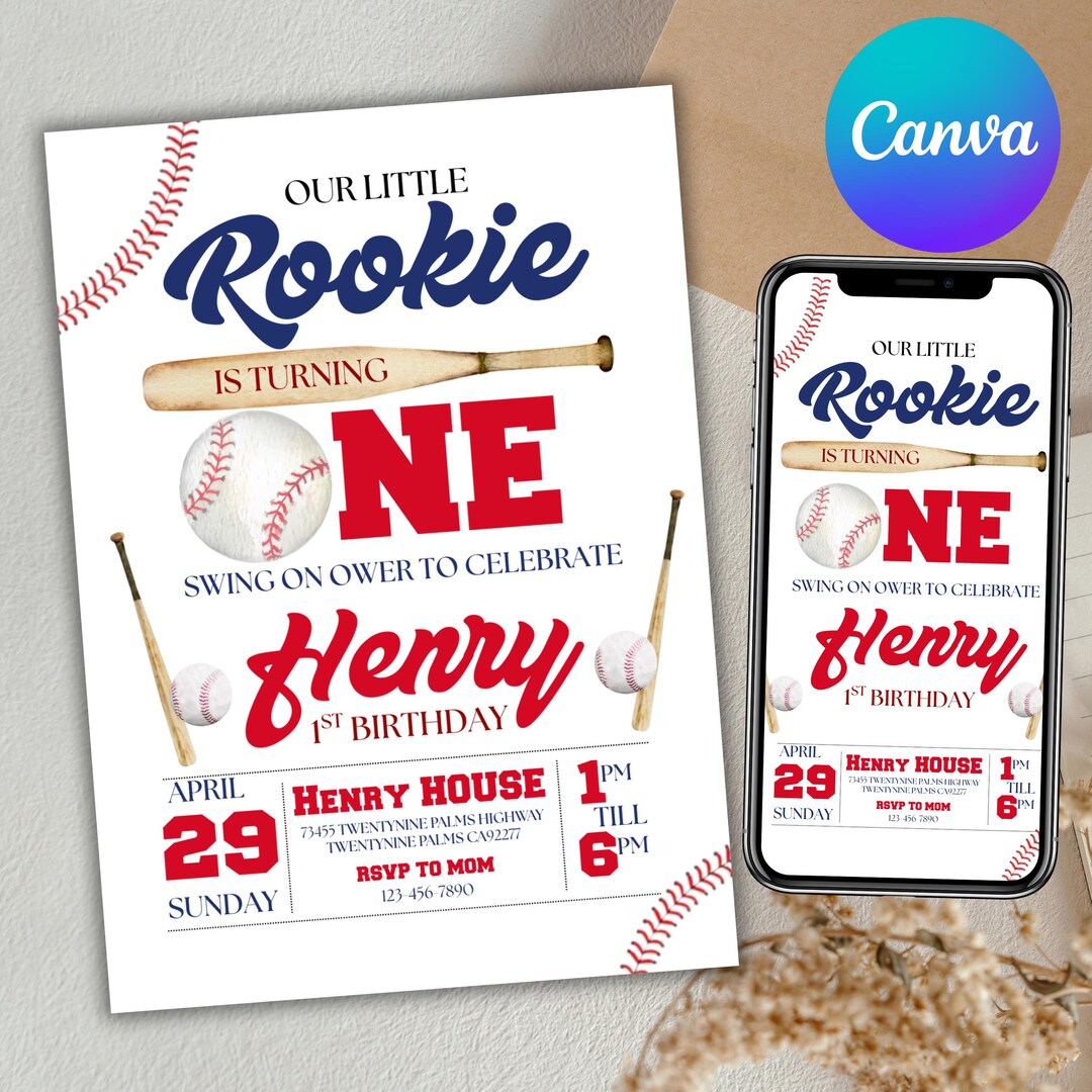 Baseball Birthday Invitation, Birthday Invitation, Baseball Birthday ...