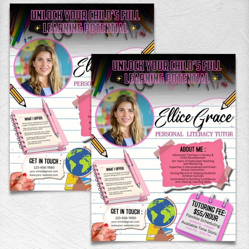 Tutoring Services Flyer, Summer Tutor Flyer, DIY Flyer Template ...