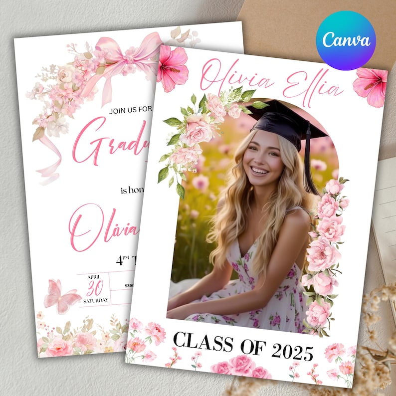 Wildflower Graduation Party Announcement Invitation, Graduation Party ...