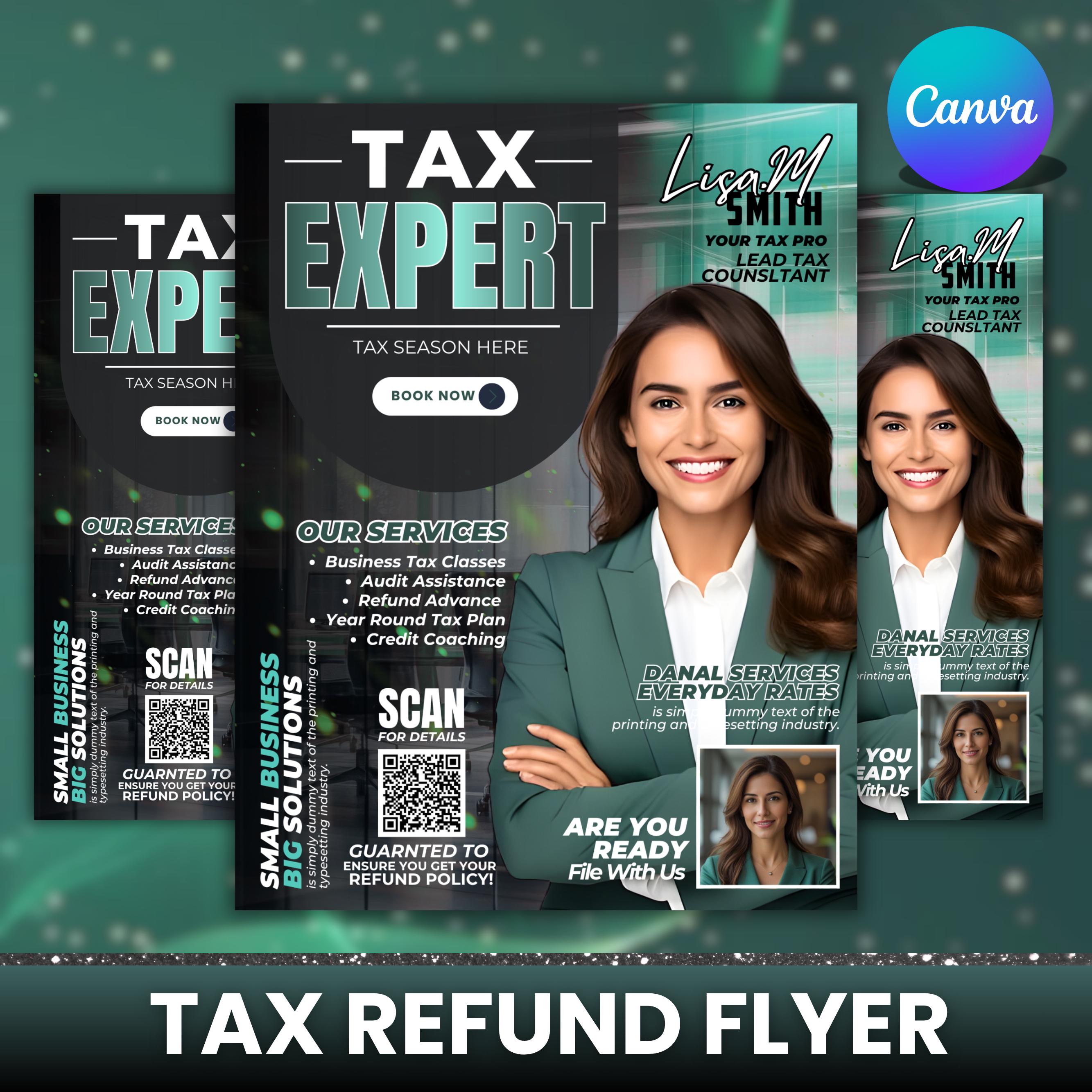 Tax Refund Flyer Template, Tax Flyer, Modern Tax Season Flyer, Editable ...
