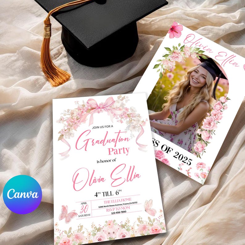 Wildflower Graduation Party Announcement Invitation, Graduation Party ...